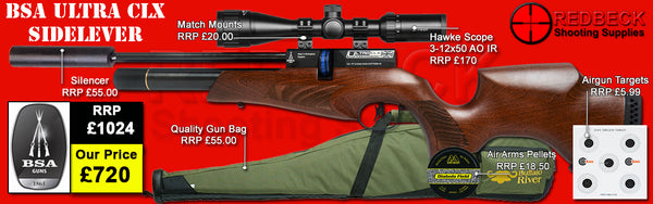 BSA Ultra CLX Side Lever Air Rifle Bag Package Deal – Redbeck Shooting Supplies