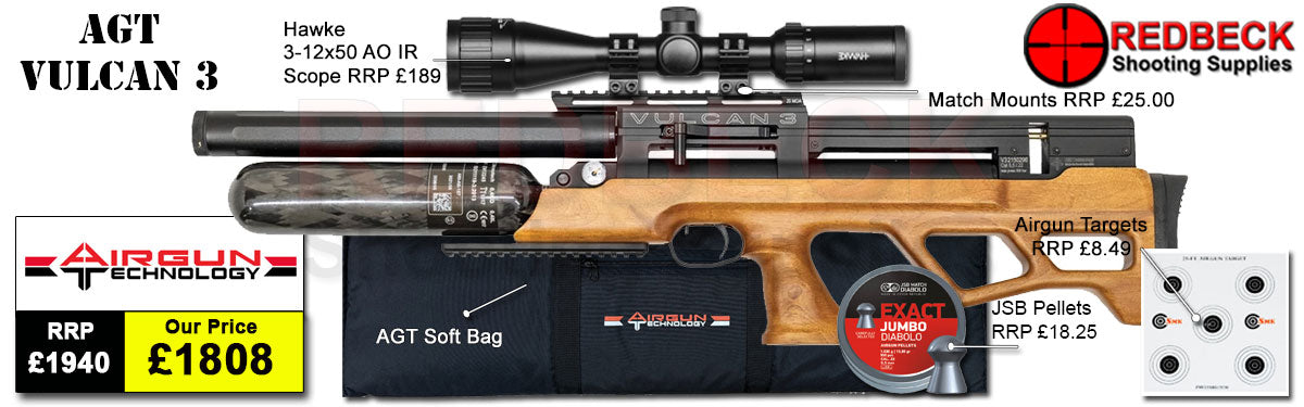 AGT Vulcan 3 Walnut Package Deal – Redbeck Shooting Supplies