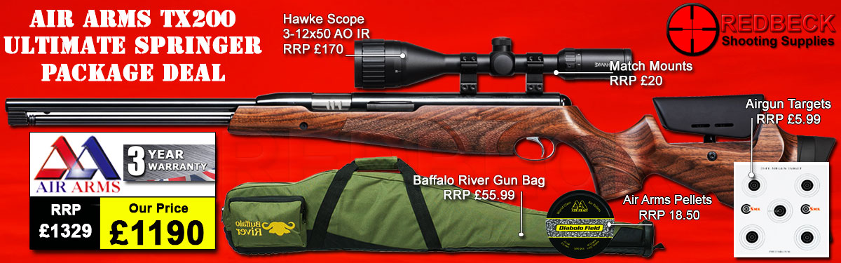 Air Arms TX200 Ultimate Springer with Walnut Stock Full Length Package ...