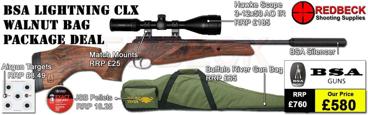 BSA Lightning CLX Walnut Package Deal – Redbeck Shooting Supplies