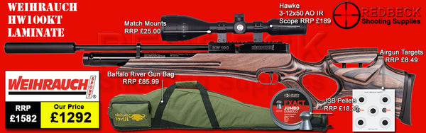 Weihrauch Hw 100kt Laminate Bag Package Deal Redbeck Shooting Supplies