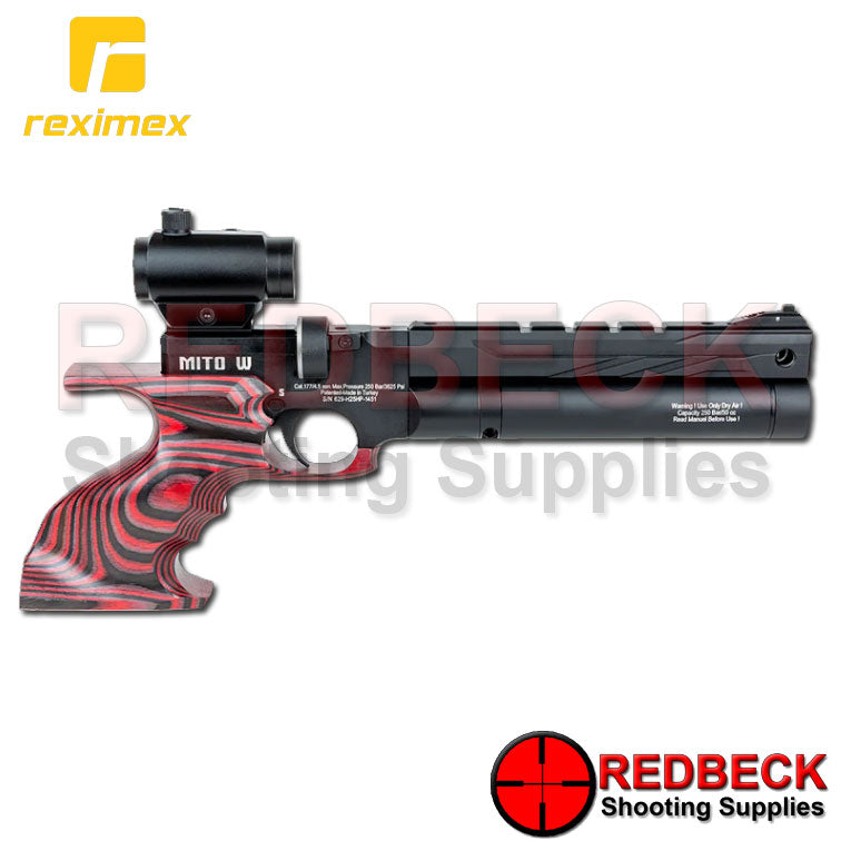 Reximex Mito Red Laminate Regulated PCP Air Pistol – Redbeck Shooting ...