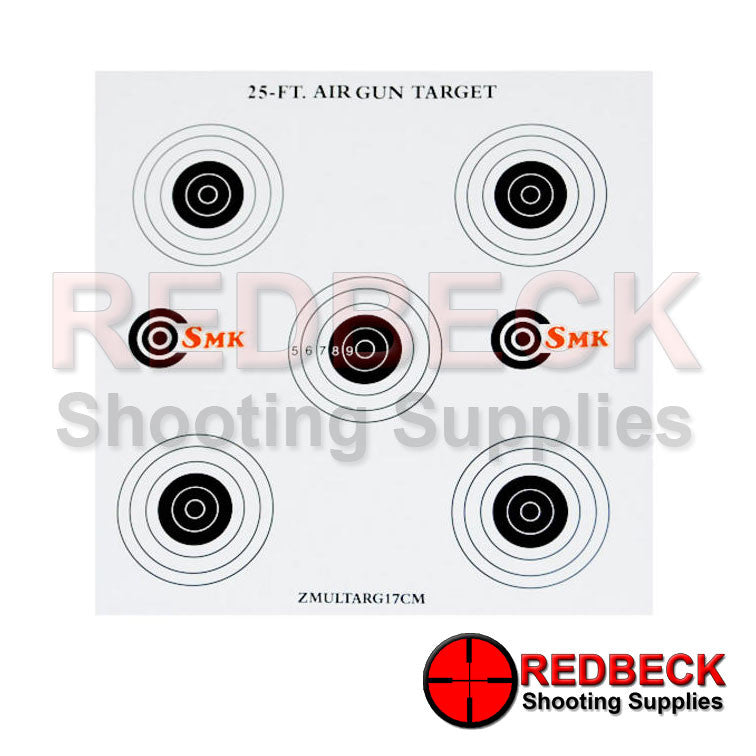 SMK Airgun Target (5 bull's eyes) – Redbeck Shooting Supplies